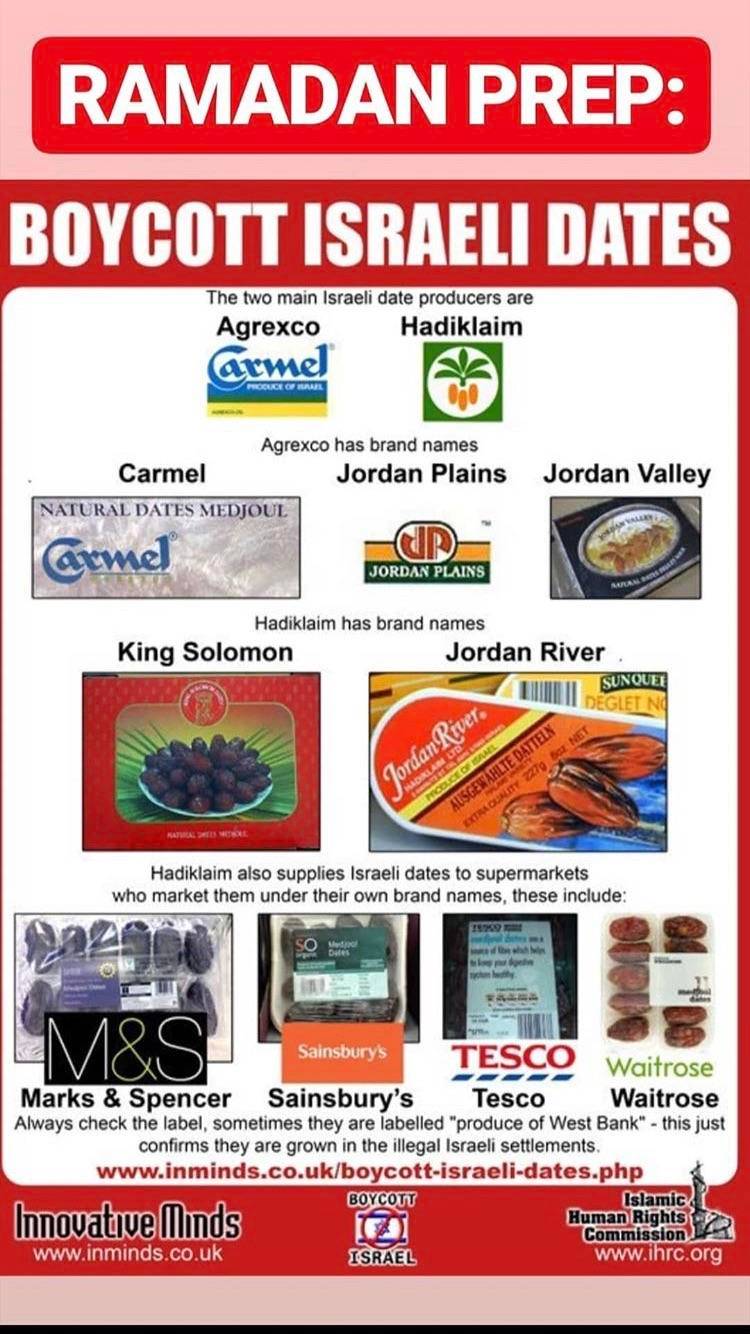 Support our Palestinian brothers and sisters in their quest for self determination this Ramadan ...