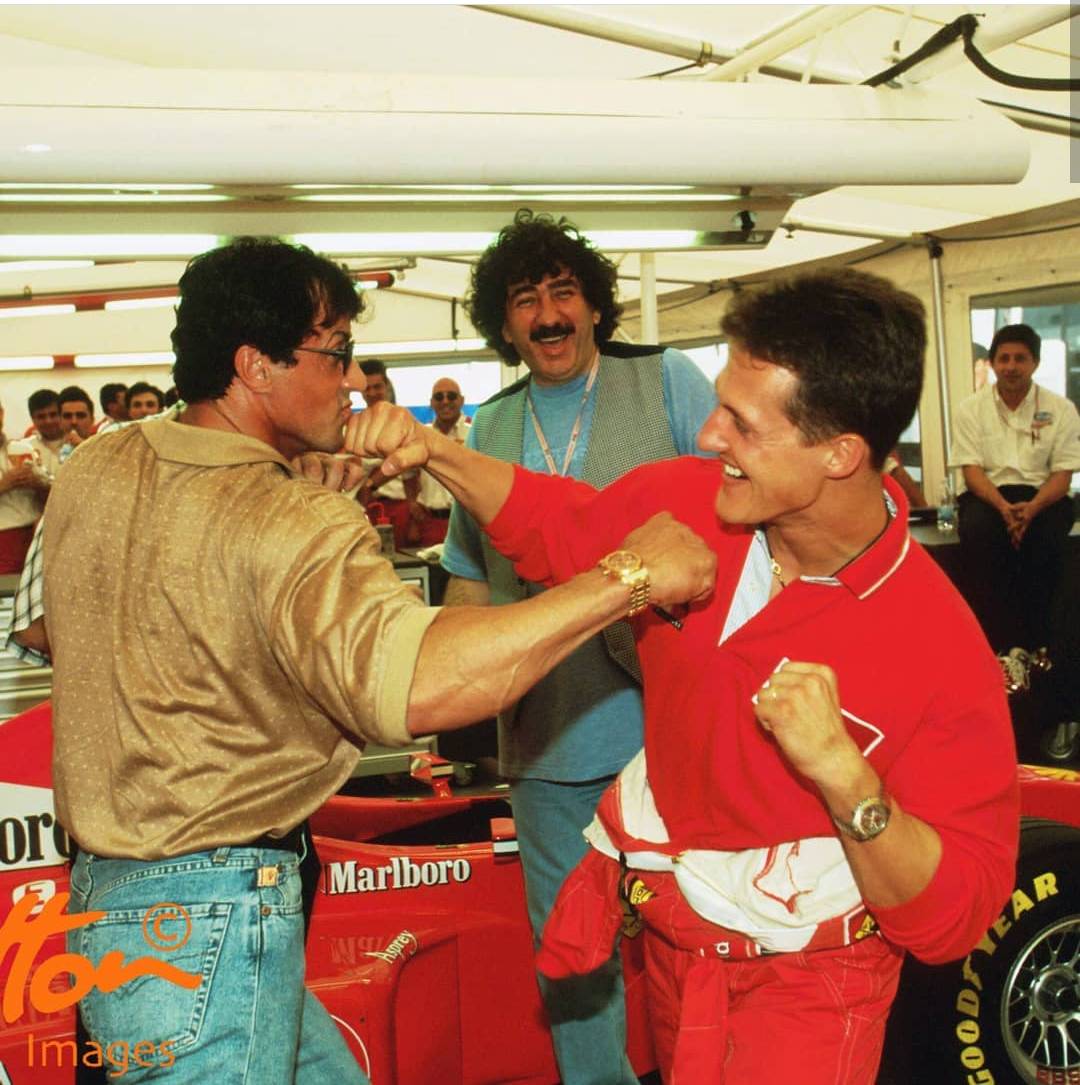 Sylvester Stallone and Michael Schumacher, 1998 | Scrolller