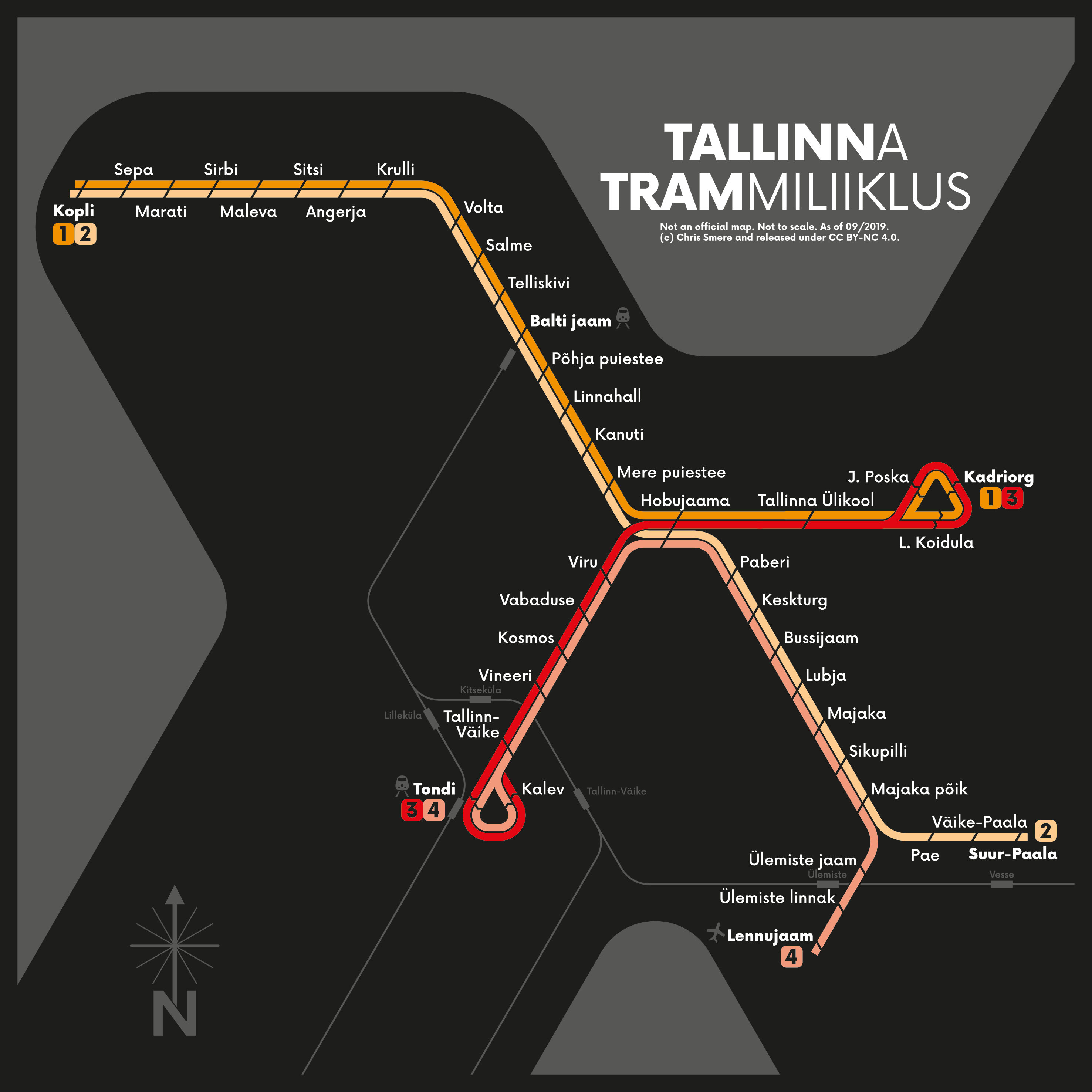 Tallinn — present tram network [transitmap] [OC] | Scrolller