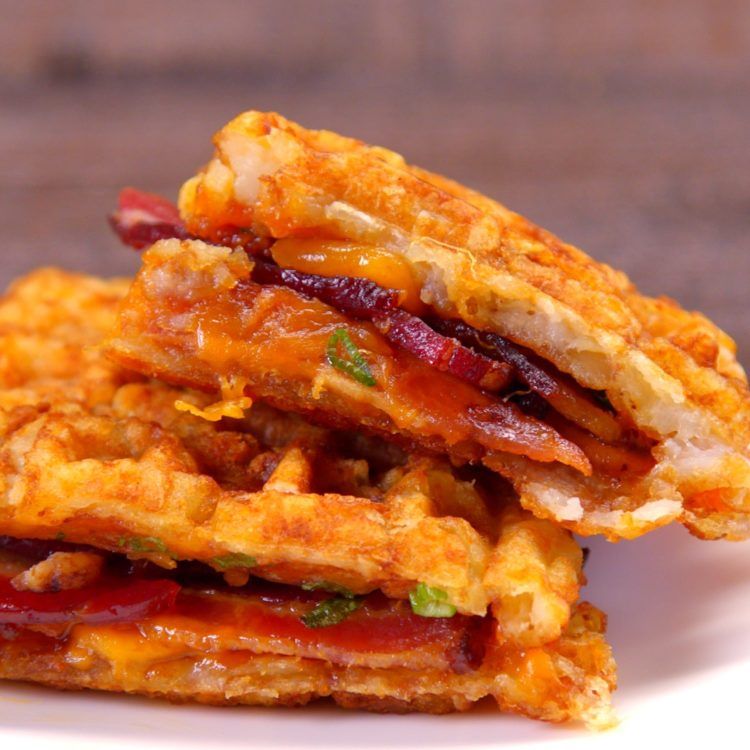 Tater Tot Grilled Cheese & Bacon Waffle Sandwich | Scrolller