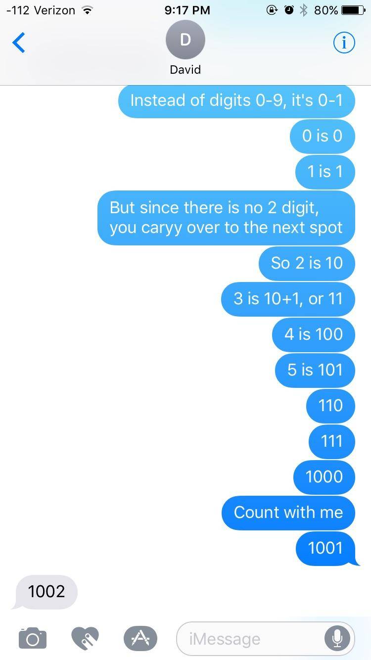 Teaching my brother binary | Scrolller