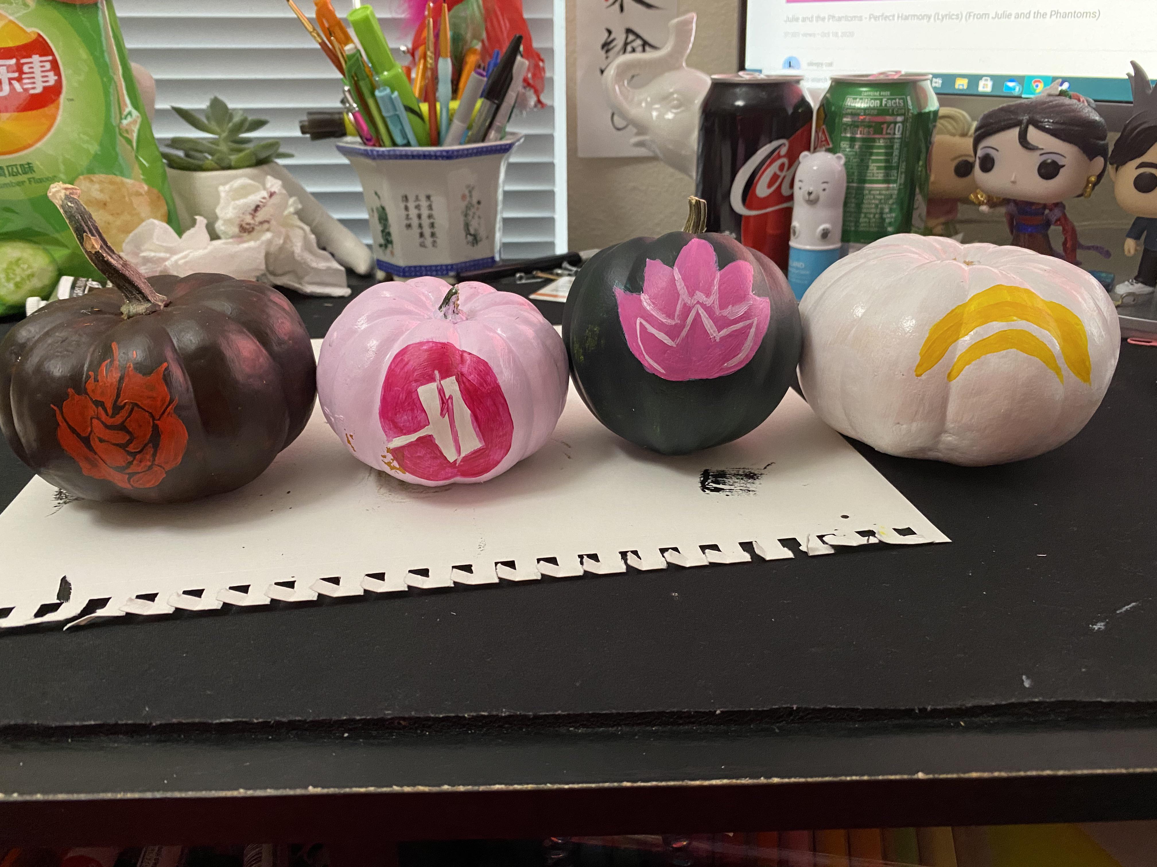 Team RNJR pumpkins we got pumpkins based on the characters height that is why the Nora pumpkin ...