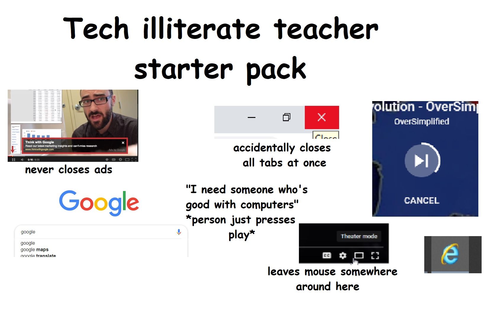 Tech illiterate teacher starter pack | Scrolller