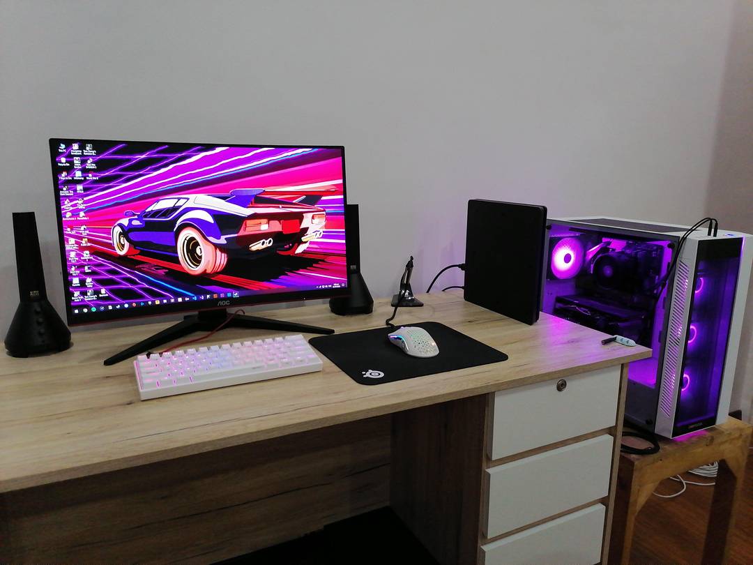 Temporary setup since I can't save up for the stuff I need because of ...