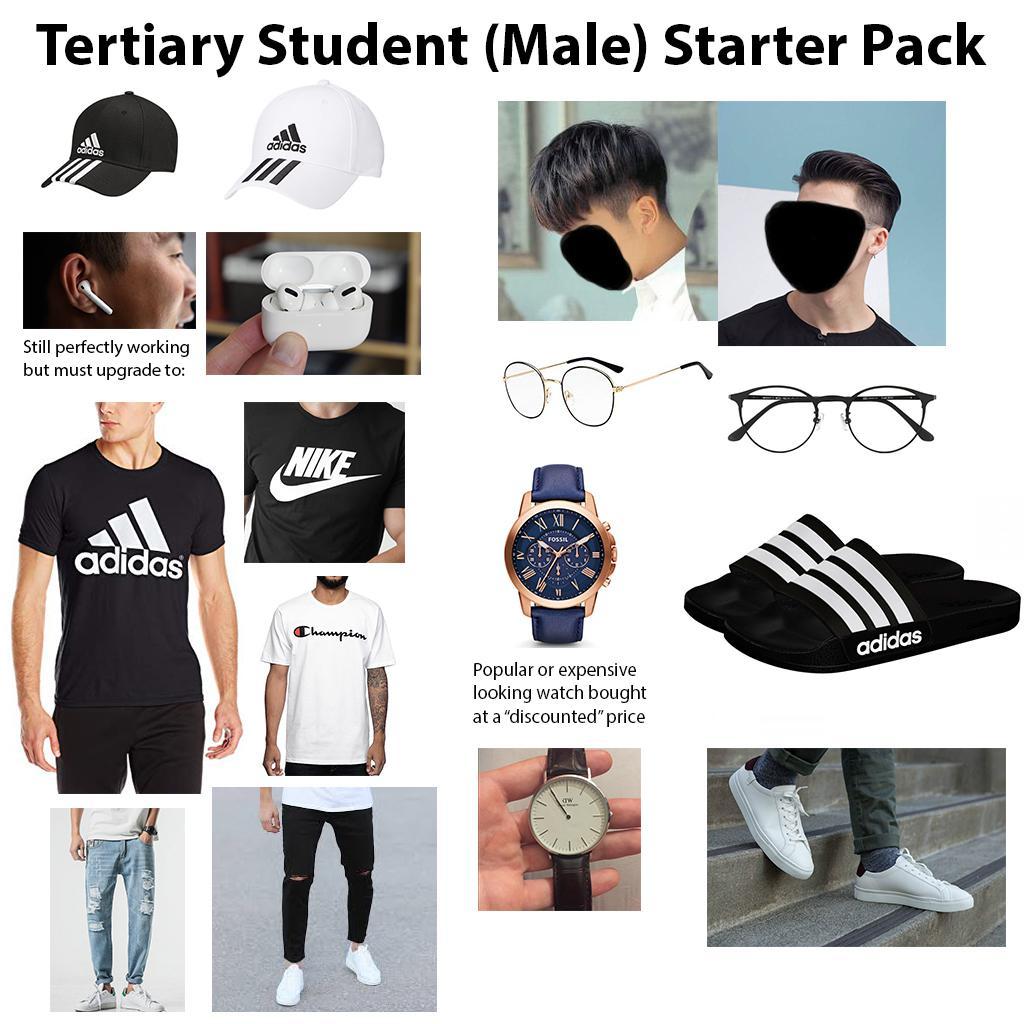 Tertiary Student (Male) Starter Pack | Scrolller