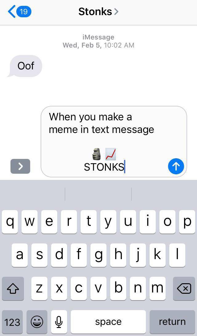 Text message STONKS | Scrolller