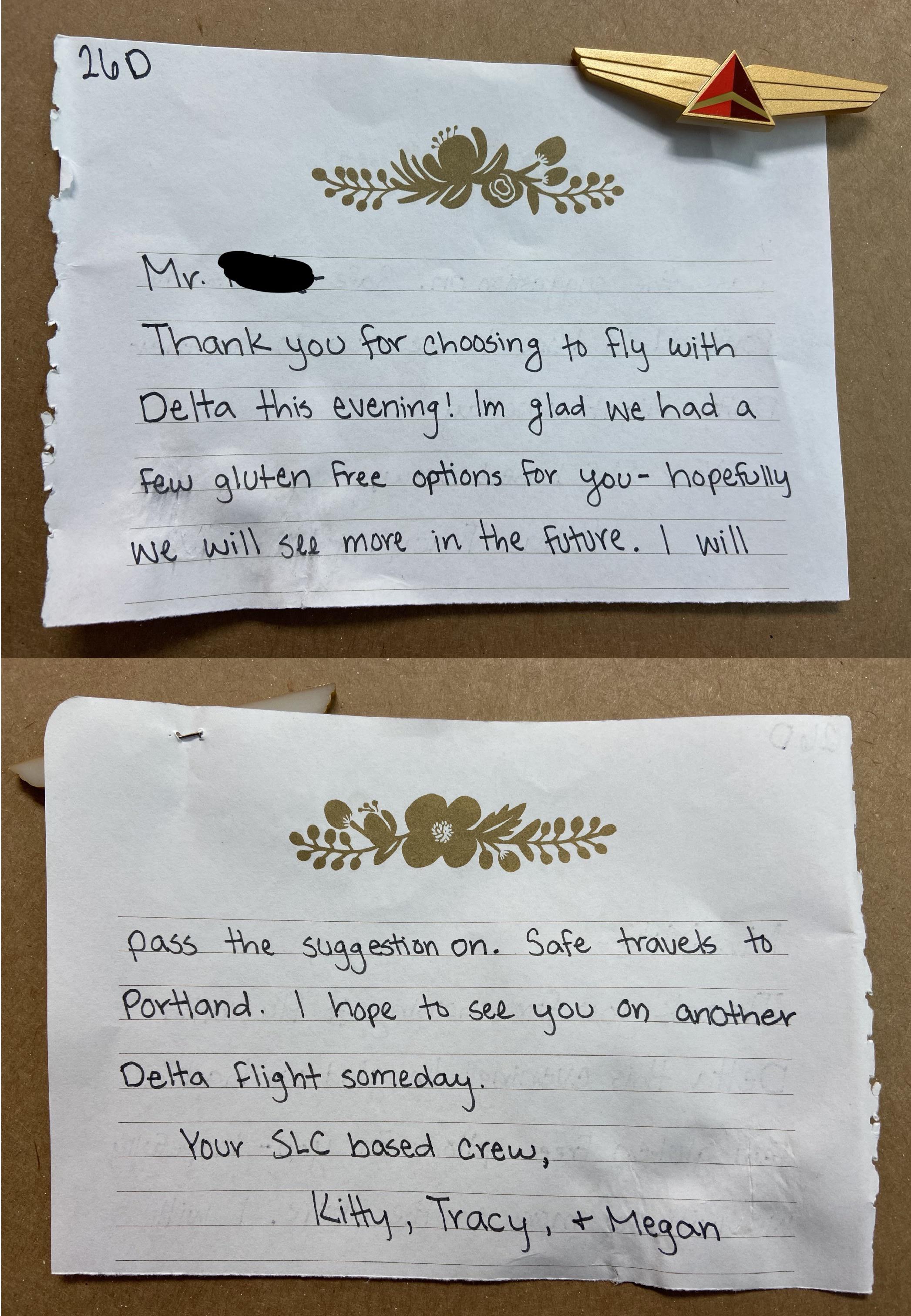 Thanks for the GF snacks Delta! Keep them coming! | Scrolller