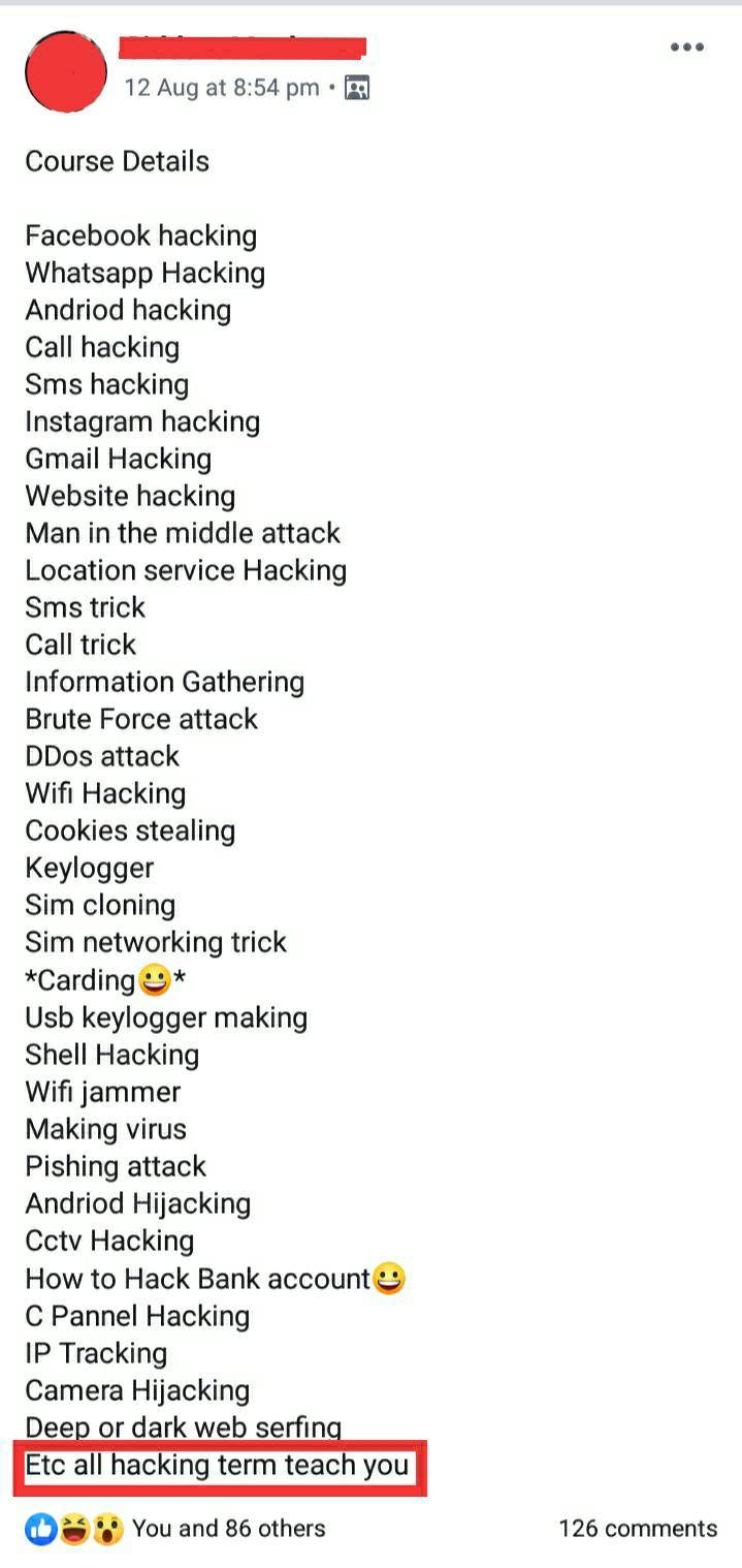 That's some serious level hacking course | Scrolller