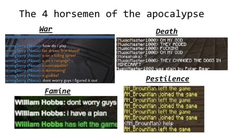 The 4 horsemen of the apocalypse | Scrolller