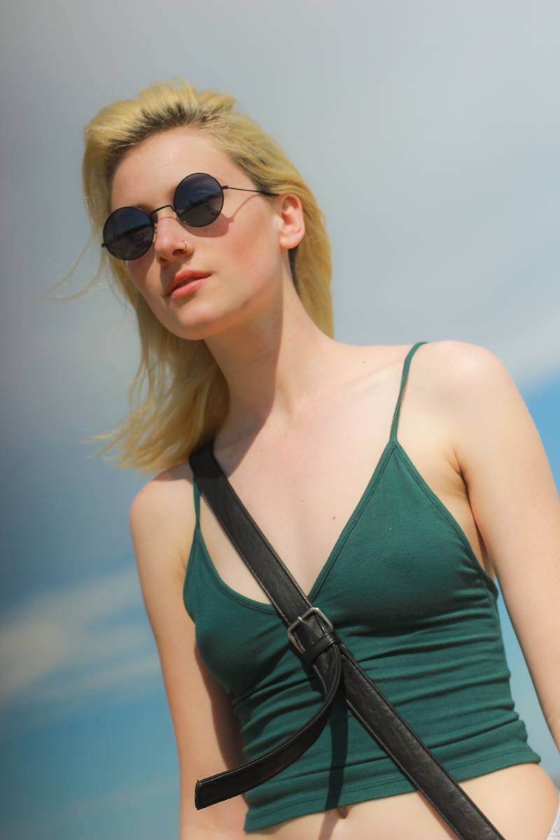 The black strap goes great with her glasses. | Scrolller