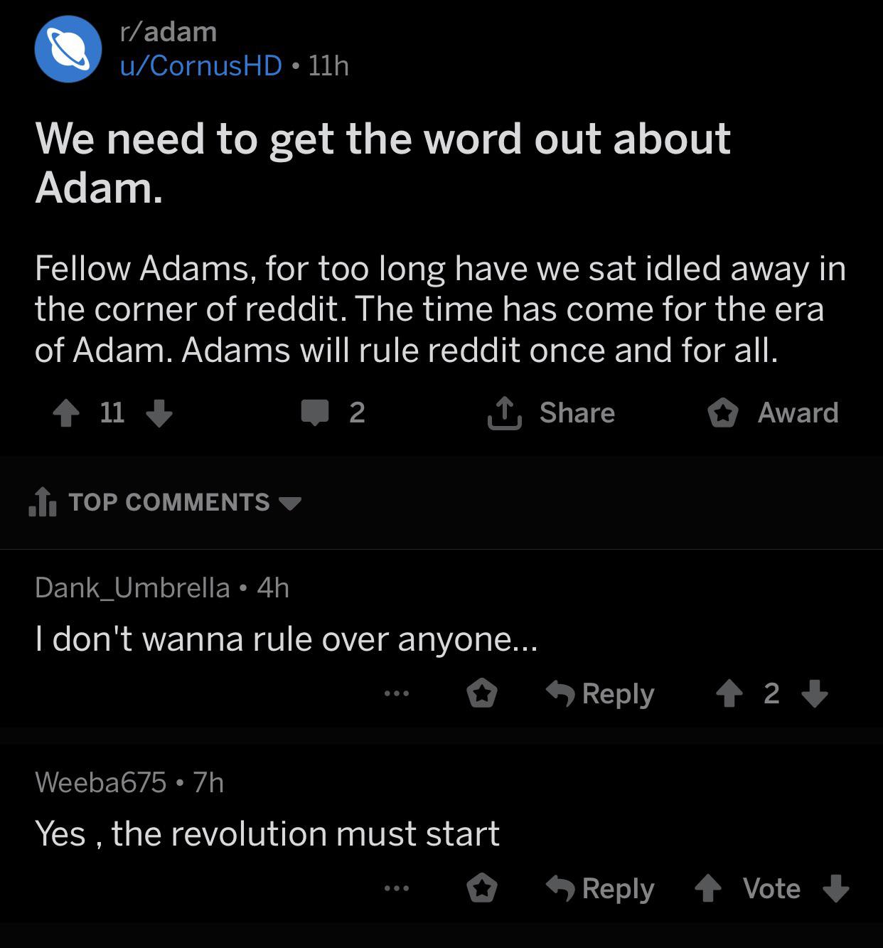 The duality of Adam | Scrolller