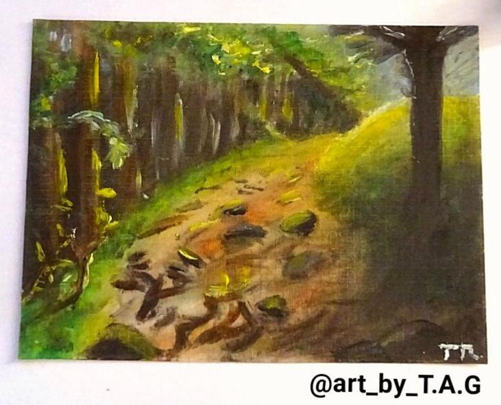 The forest path, me, oils on an oil primed paper, 2020 | Scrolller