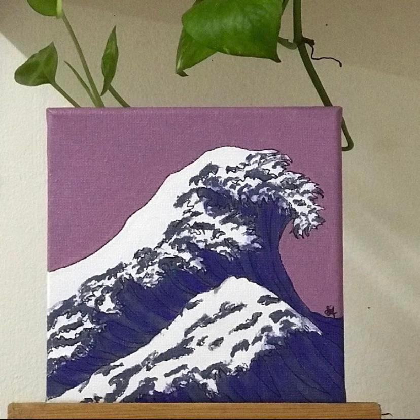 The Great Wave of Kanagawa, Sara, Acrylic, 2021 | Scrolller