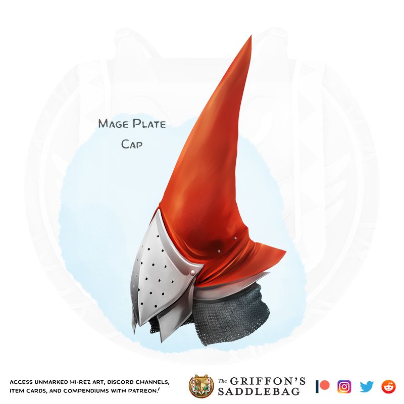 {The Griffon's Saddlebag} Mage Plate Cap | Wondrous item | Scrolller