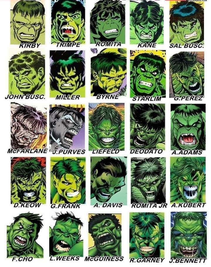 the many faces of The Hulk | Scrolller