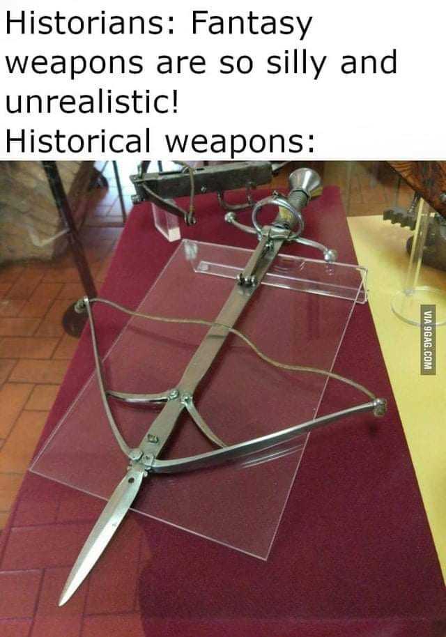 The Original Medieval Gunblade, Dexterity + 35, Attack + 70, Doubles Critical Hit Damage | Scrolller