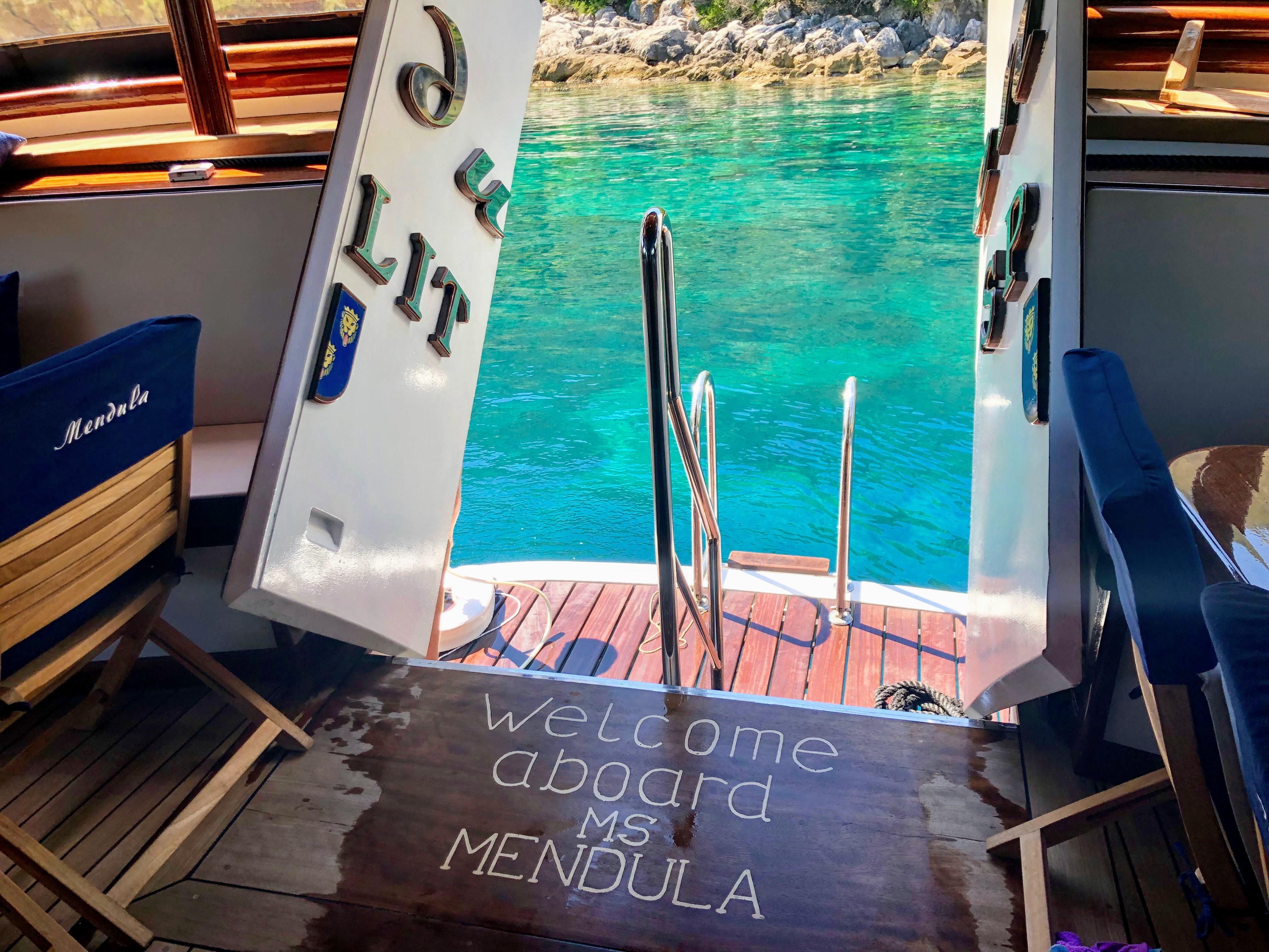 The rear beach of the Mendula to access directly into the clear waters of the Adriatic. | Scrolller