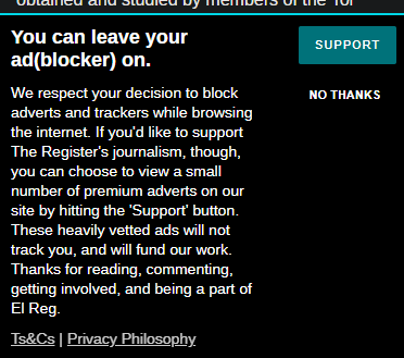 The Register's response to adblock users | Scrolller