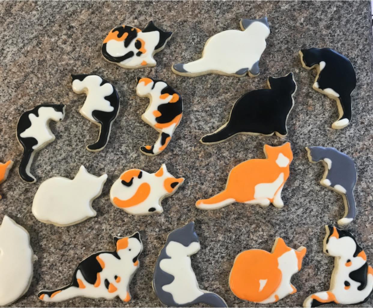 The rest of my royal icing cat cookies from yesterday. | Scrolller