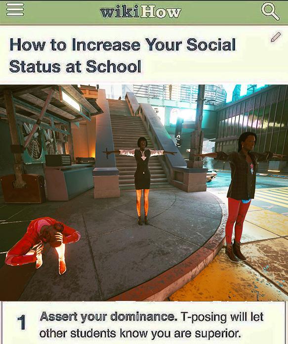 The t-posing NPCs aren't broken, CDPR are simply referencing an old meme | Scrolller