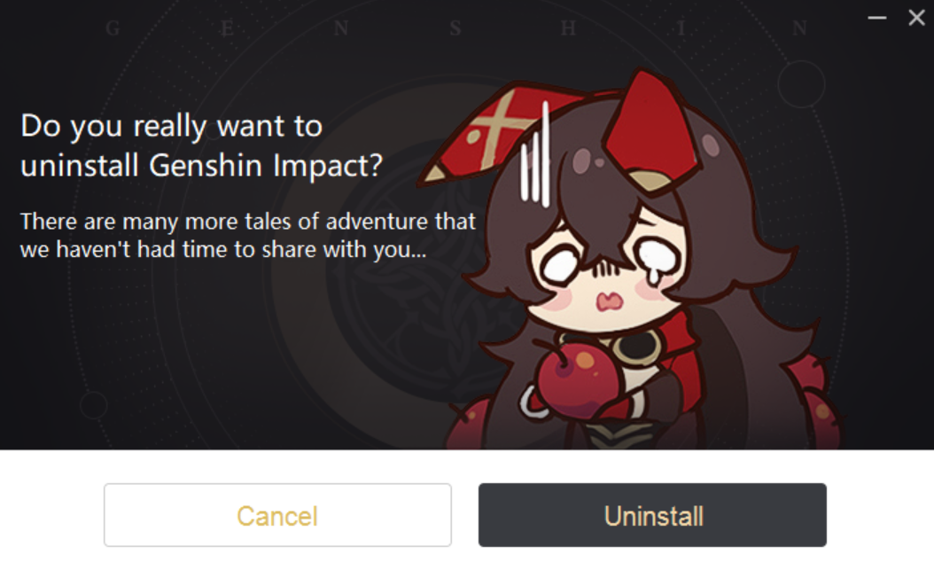 the uninstall screen is so sad... | Scrolller