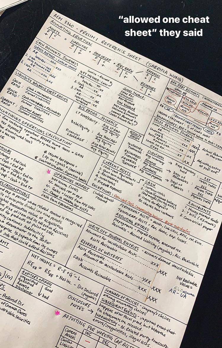 They said one cheat sheet allowed 😩 | Scrolller