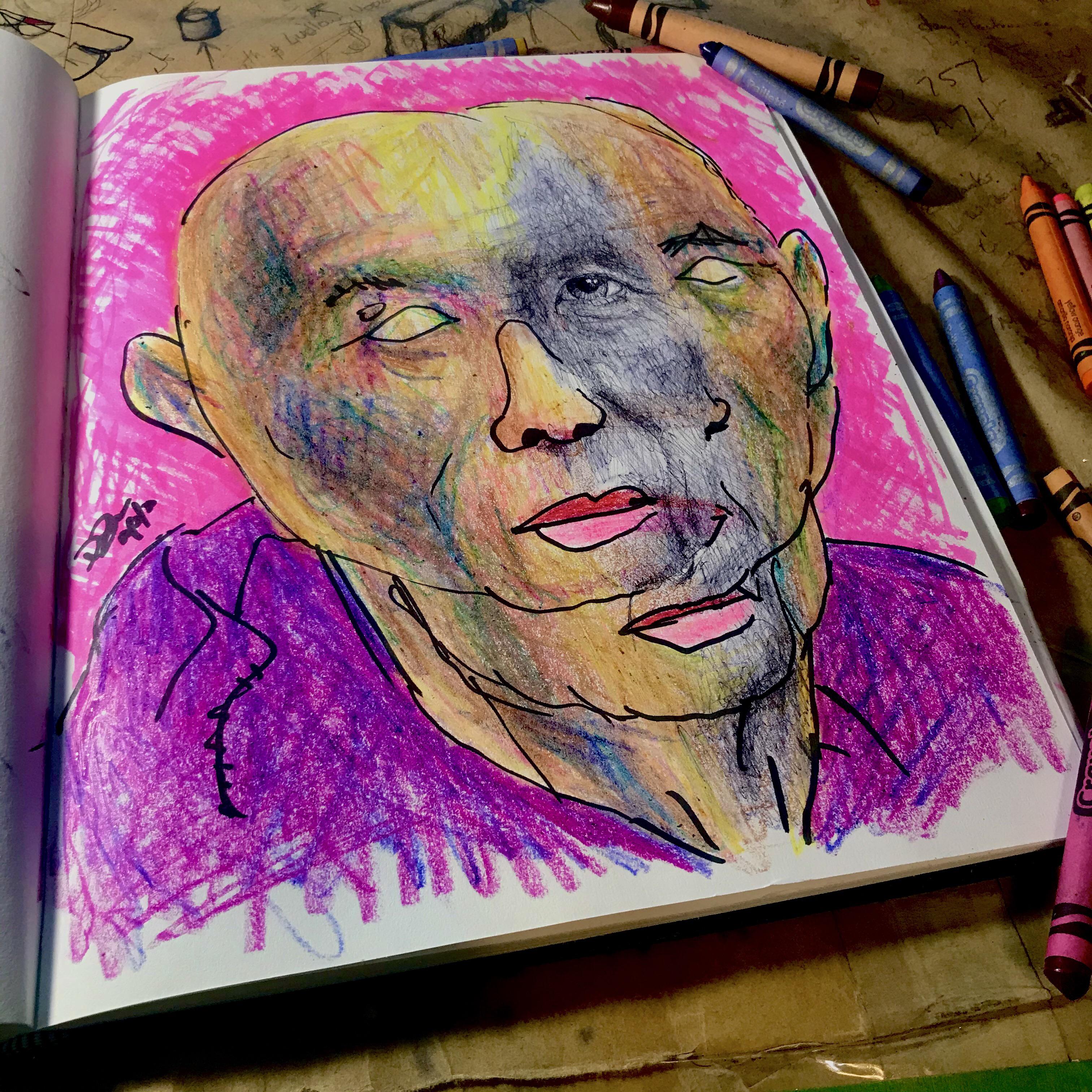 Thich Nhat Hanh 🖍 Crayon Portrait | Scrolller