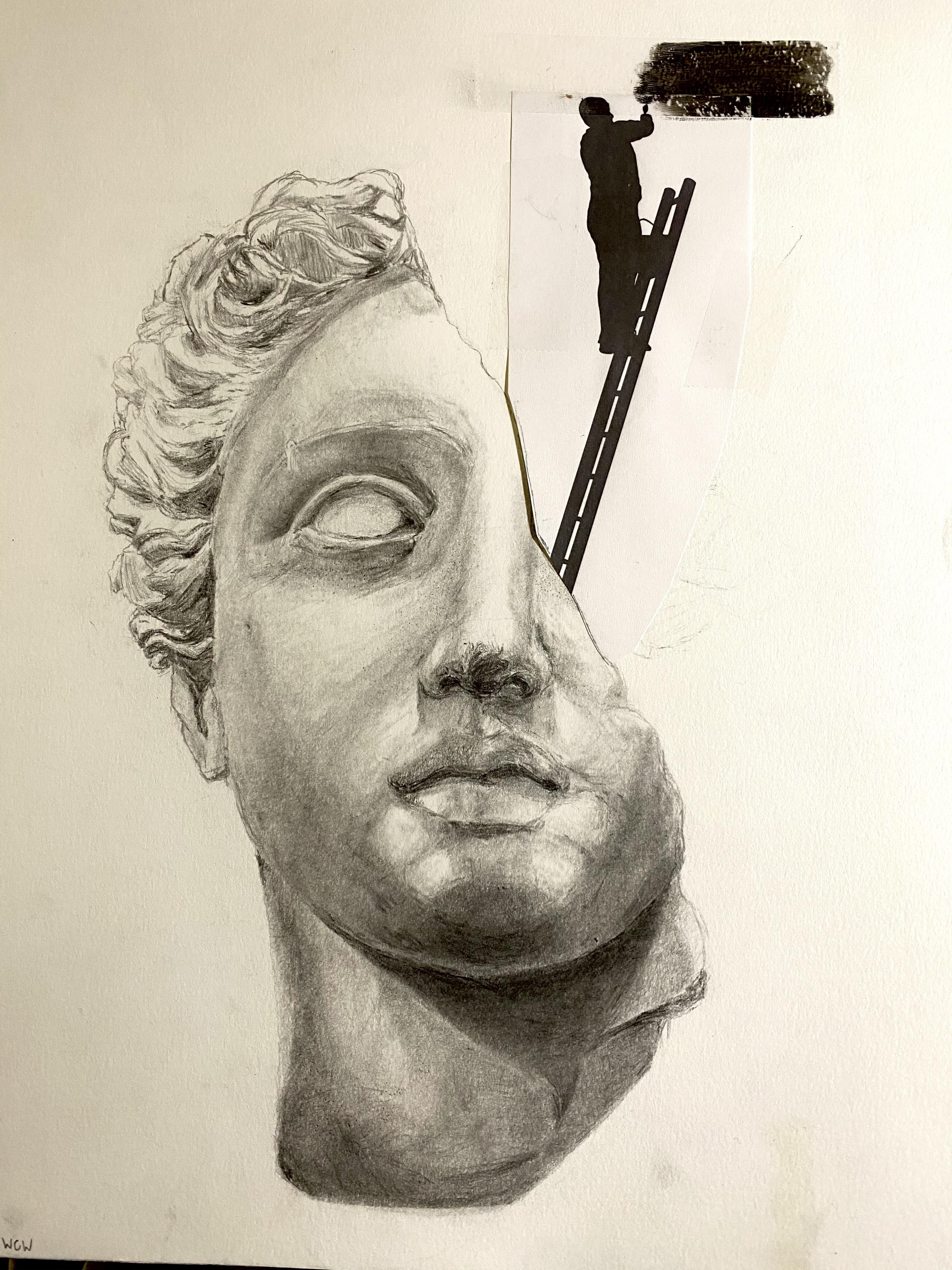 Thinking, Me, Mixed Media, 2020 | Scrolller