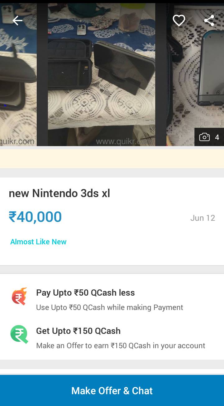 This guy on Quikr(an Indian alternative to Craigslist) thinks his 3DS is worth 527 dollars ...