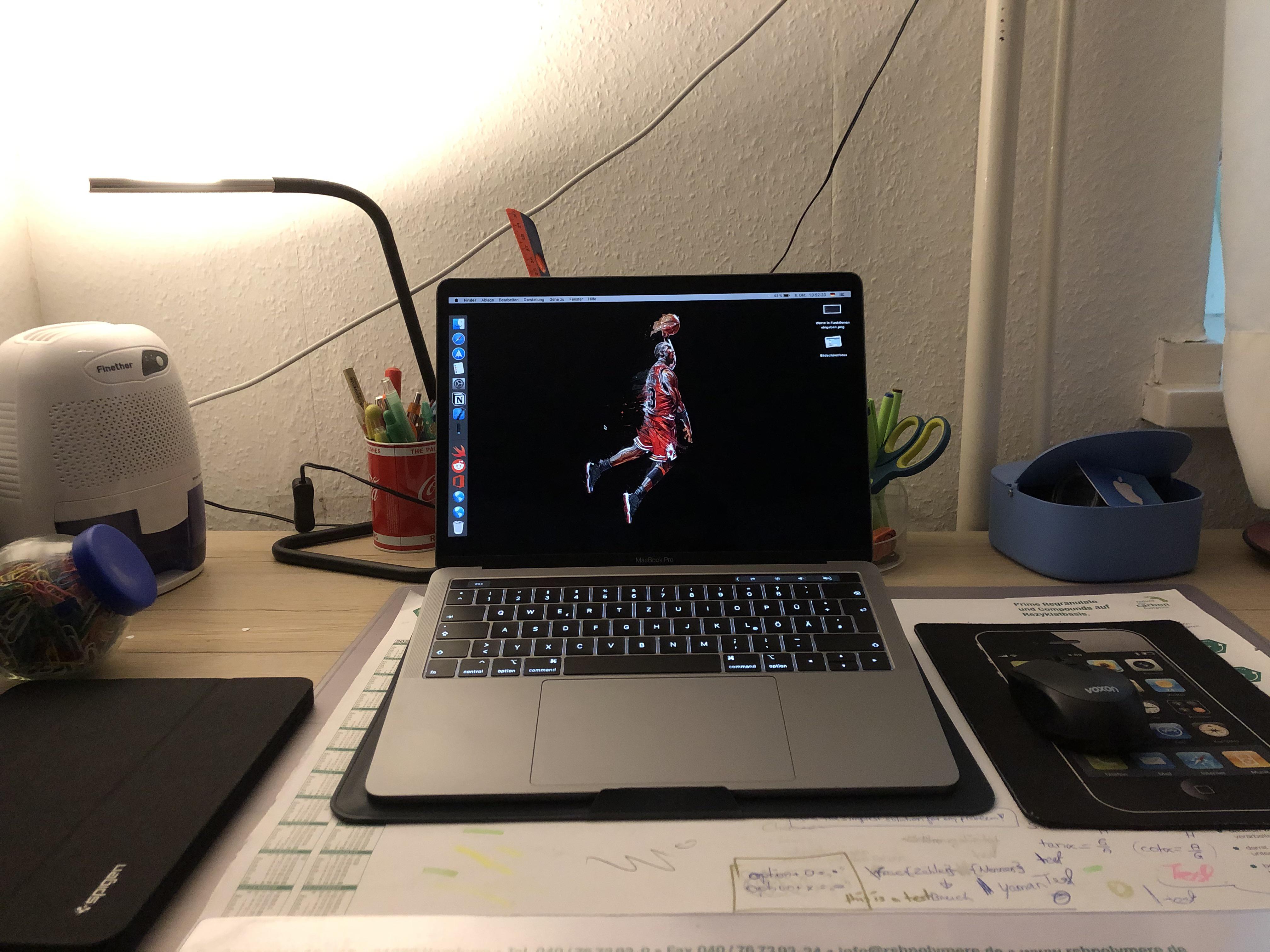 This is my setup. I use the moft sleeve for having my MacBook „floating“. | Scrolller