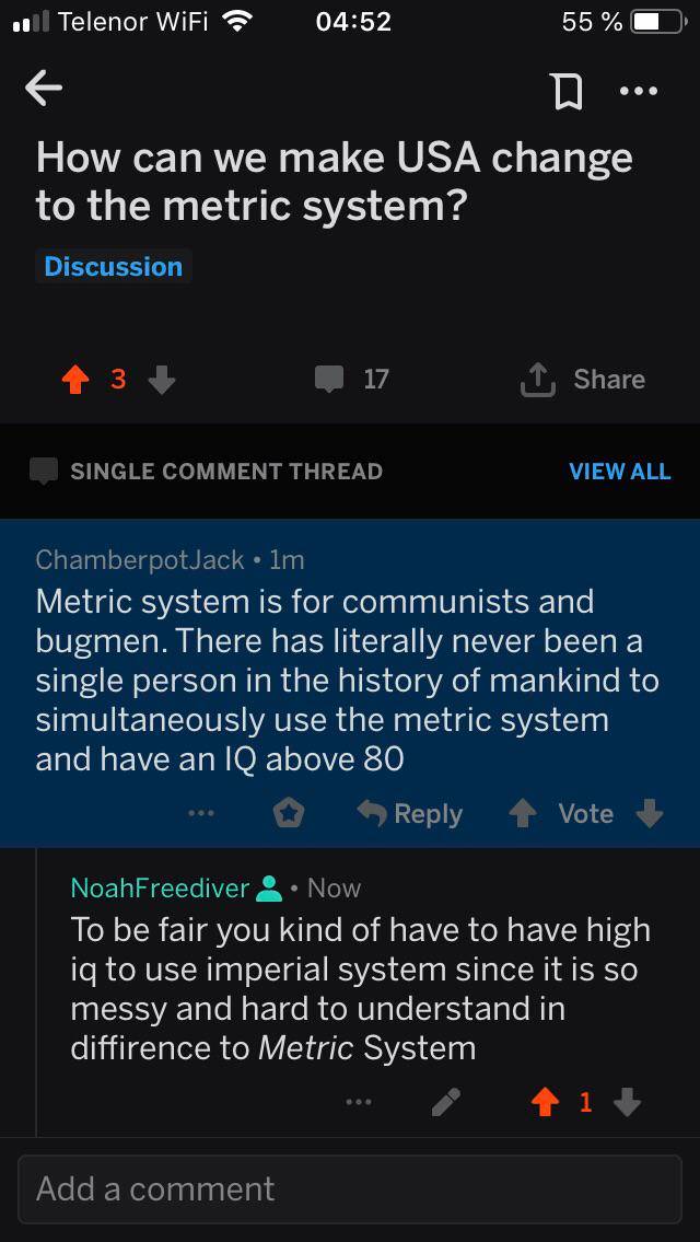 This kind of fits here right? We were fighting between the measuring systems | Scrolller