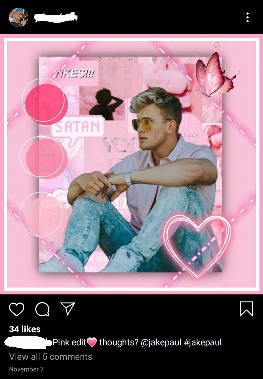 This Picture From A Jake Paul Fanpage Scrolller