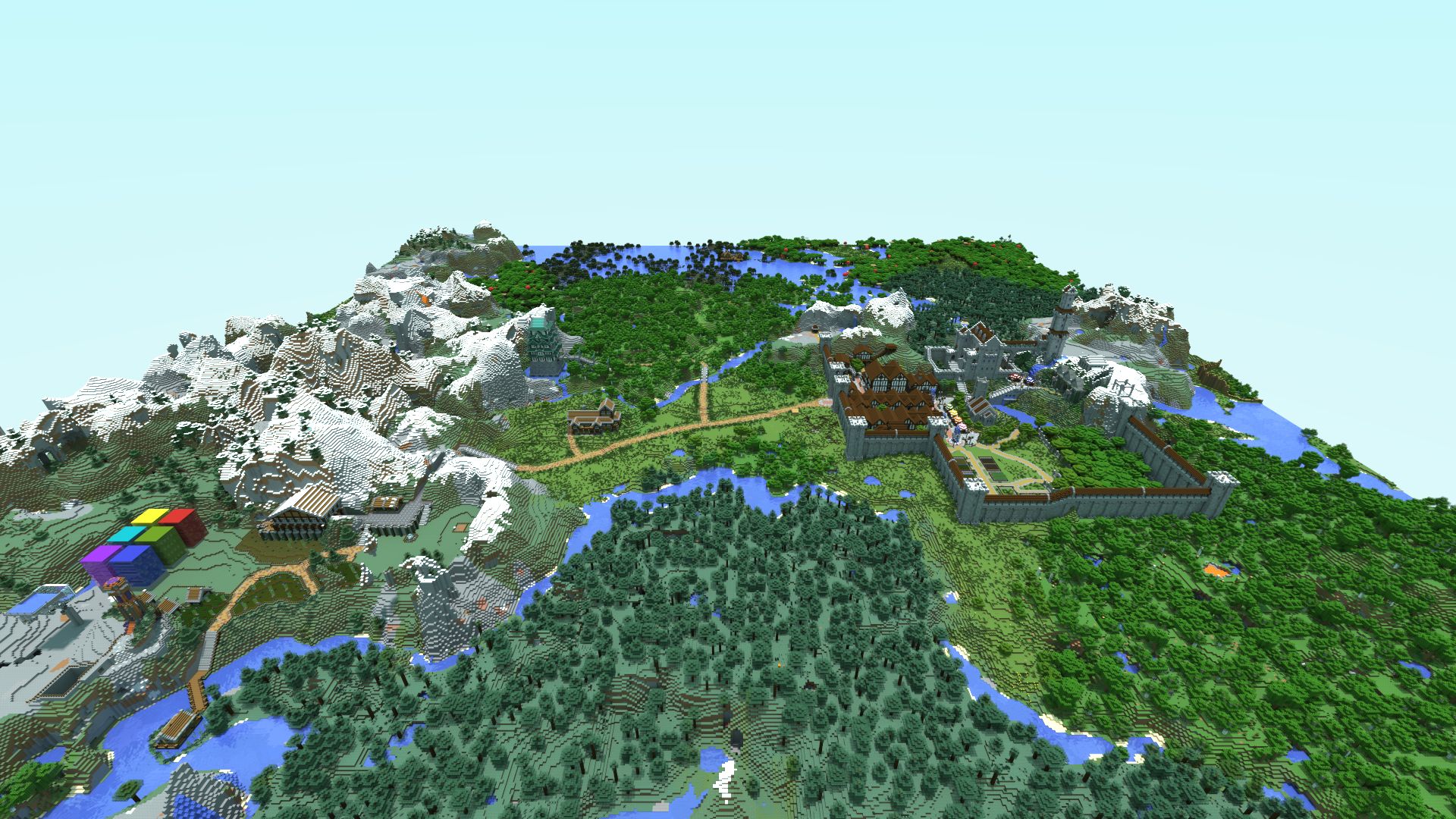 Thought I'd show you all my first good render, it's the spawn region of my main world. | Scrolller