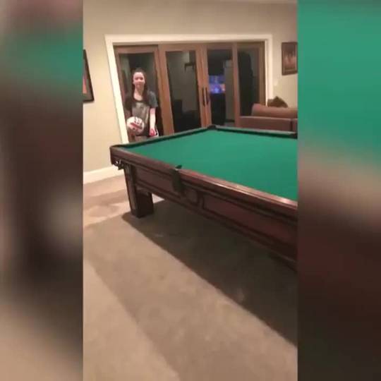 Throwing a billiard ball inside the house | Scrolller