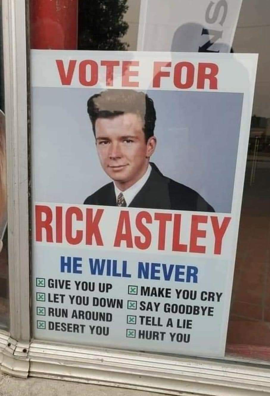 Time to vote for rick astley caw caw | Scrolller