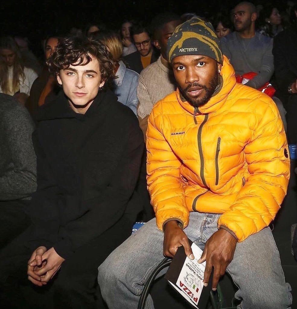 Timothee Chalamet and Frank Ocean front row at Virgil's Louis Vuitton menswear 2019 show | Scrolller