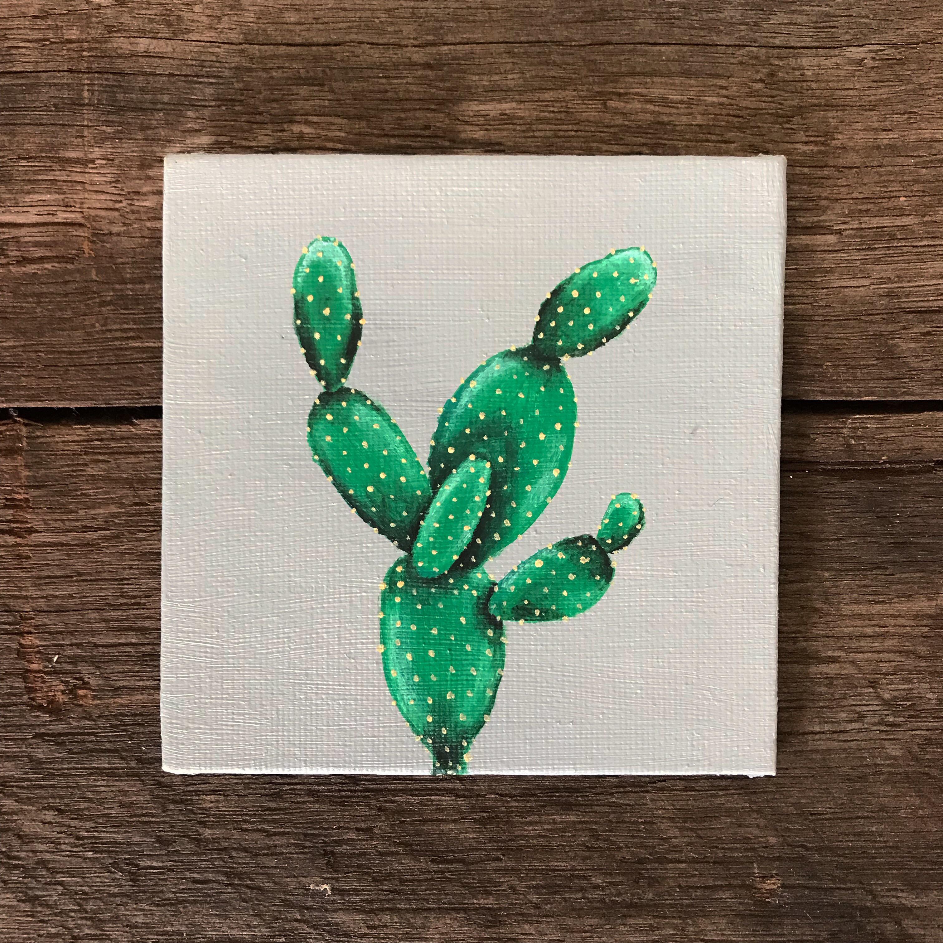 Tiny cactus painting by me! | Scrolller