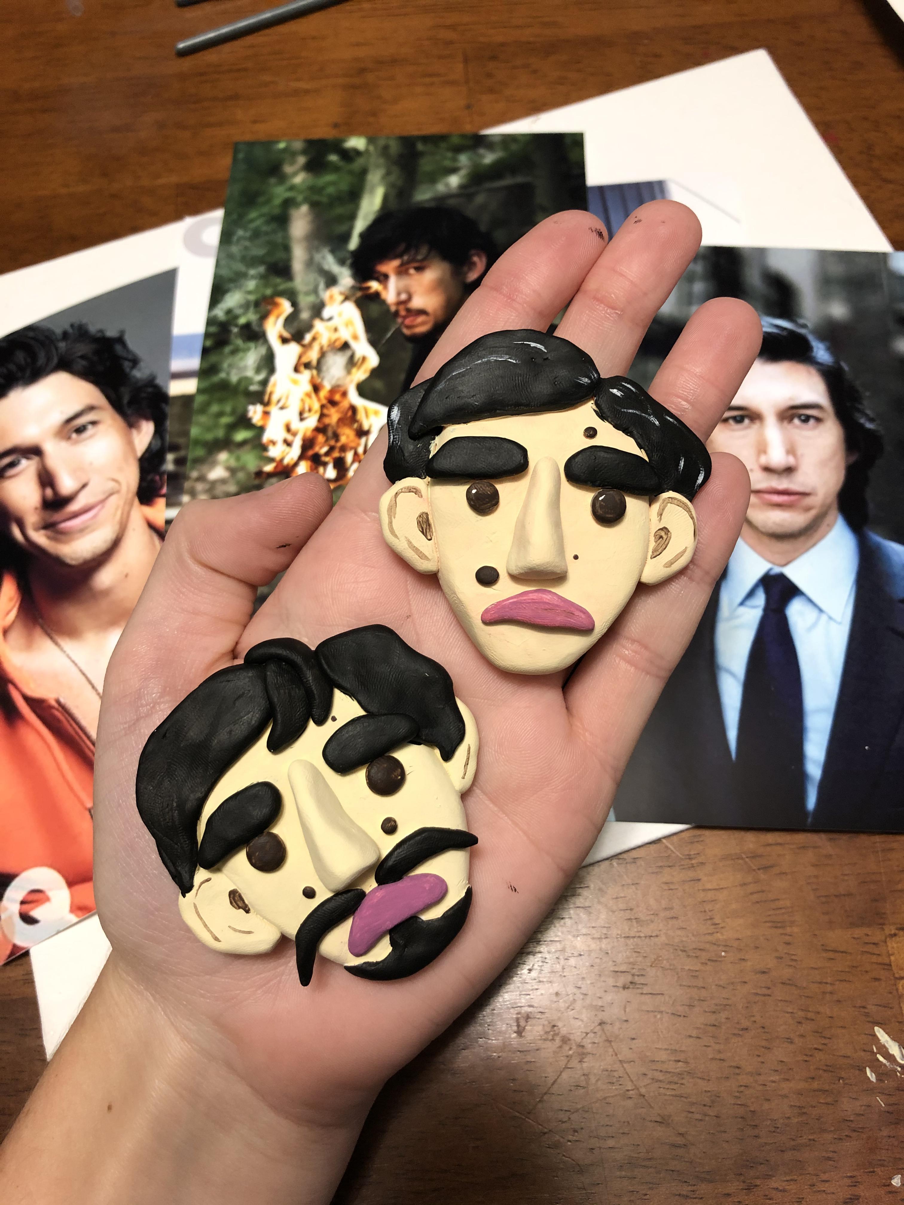 Today I made Adam Driver magnets out of clay | Scrolller