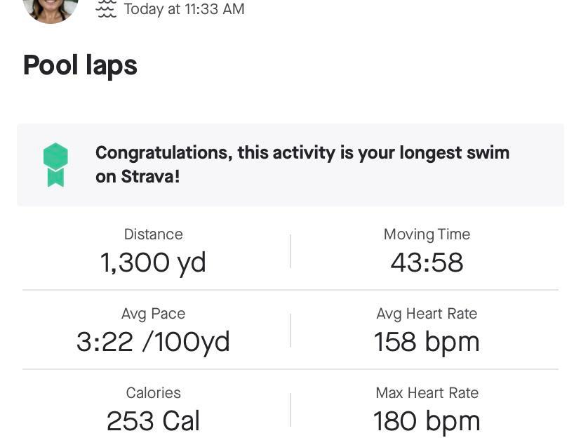 today I swam in the pool! longest distance yet 1300yd. | Scrolller