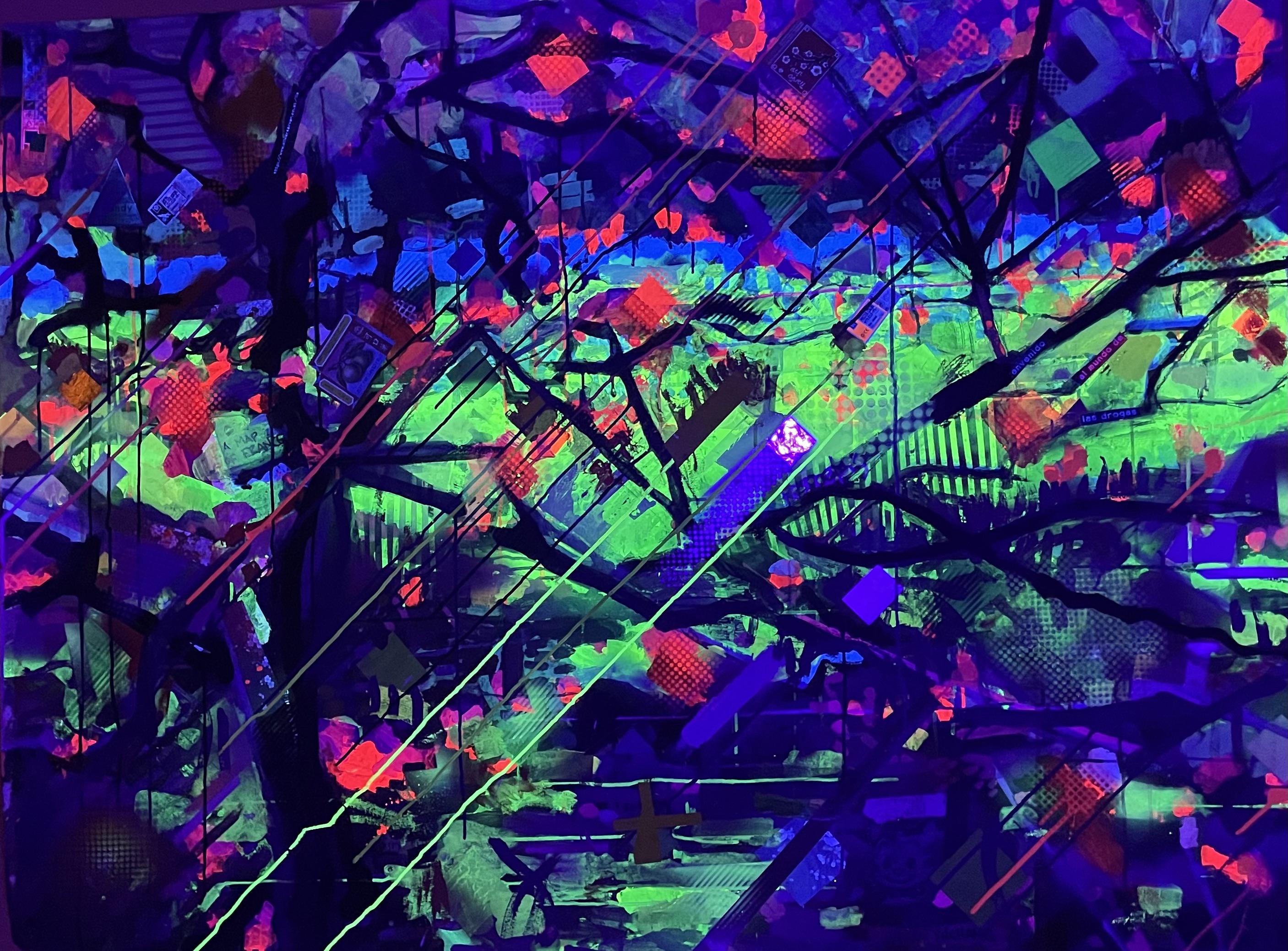 Tokyo Garden, me, fluorescent acrylics, 2010 | Scrolller