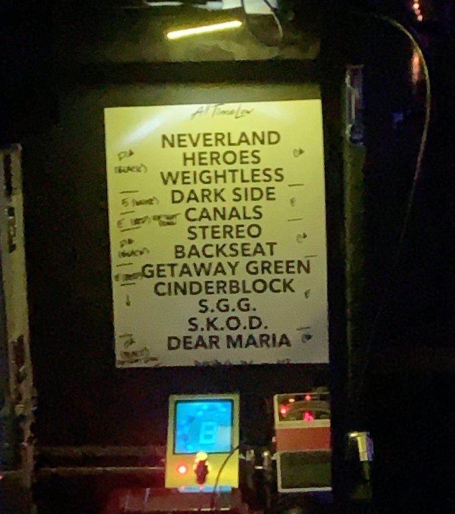 Tonight's setlist (Getaway Green Is back at the setlist) | Scrolller