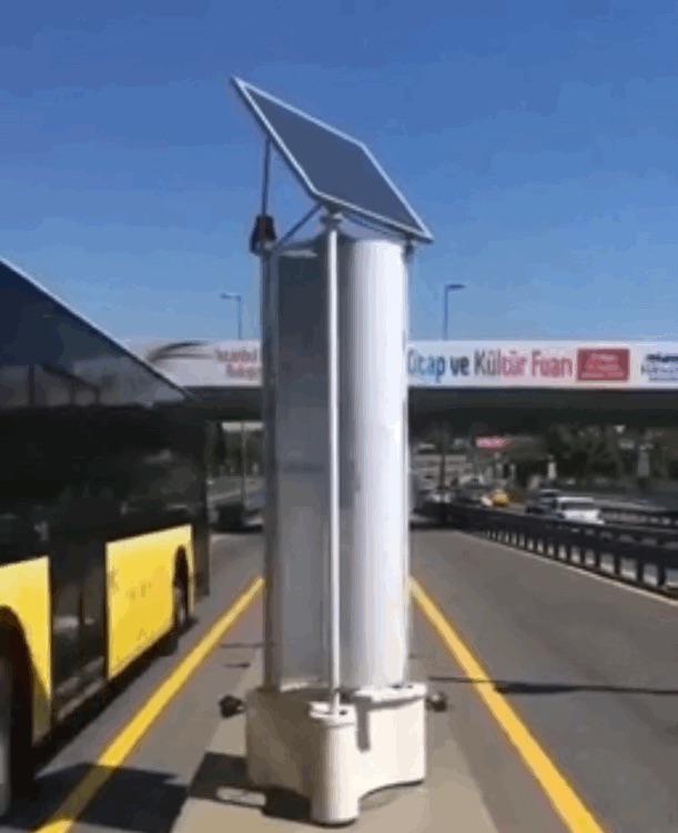 Traffic powered wind turbine | Scrolller
