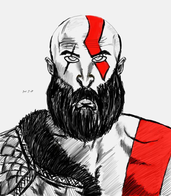 tried drawing kratos. yeah | Scrolller