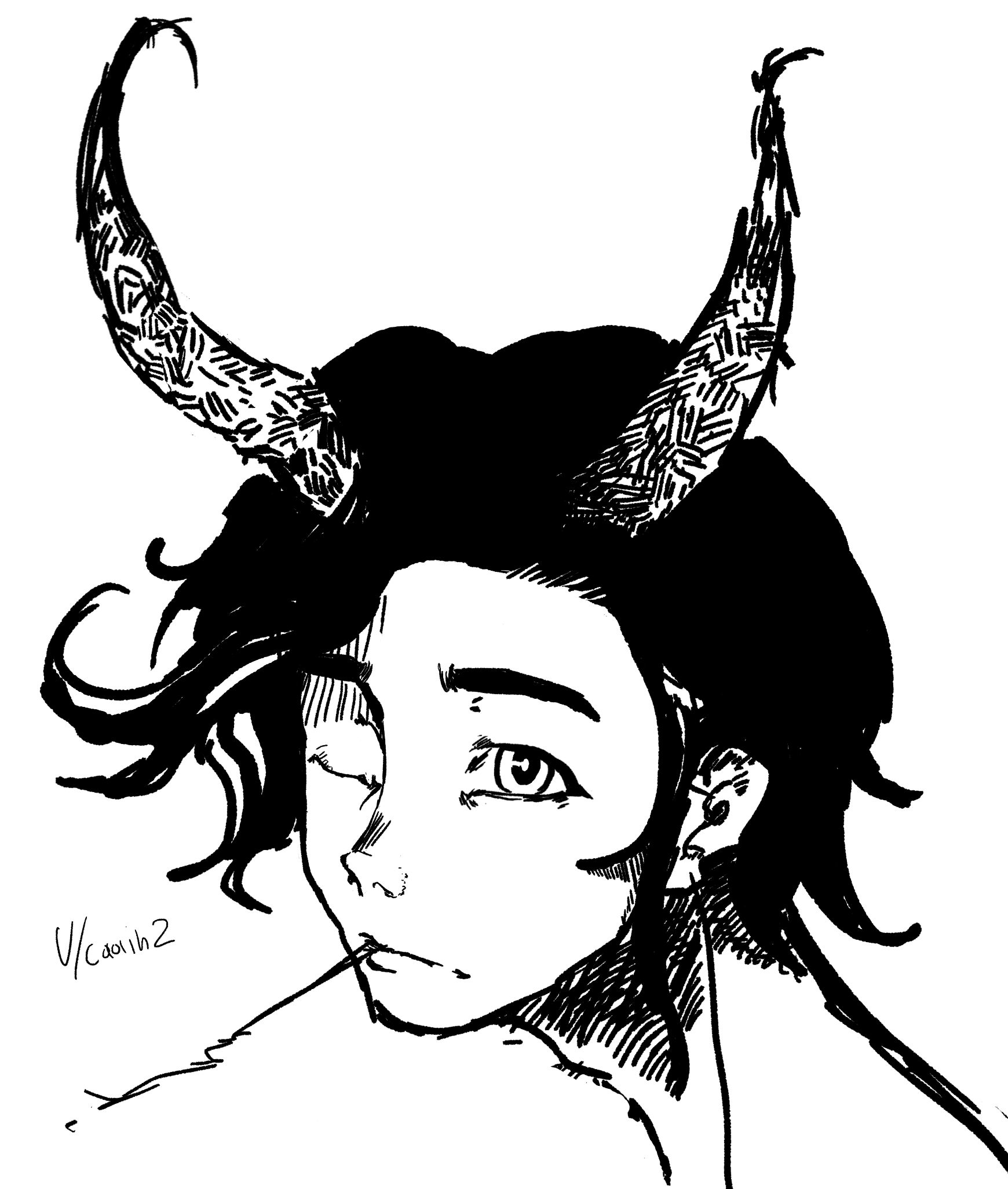 Tried "sketchy" inking, kinda proud, Krita. | Scrolller