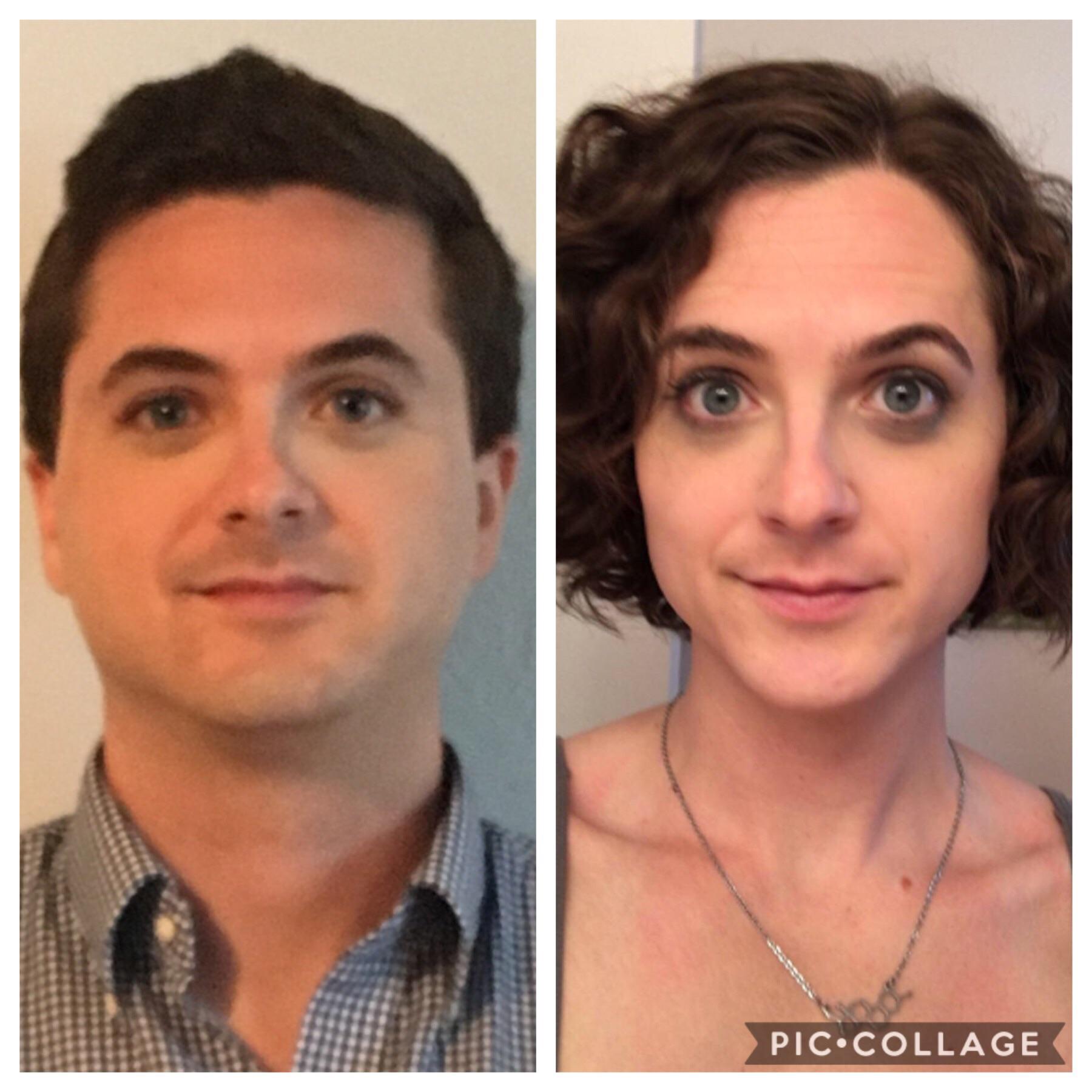 Tried to capture a picture that shows HRT facial changes with no makeup. No idea where my neck ...