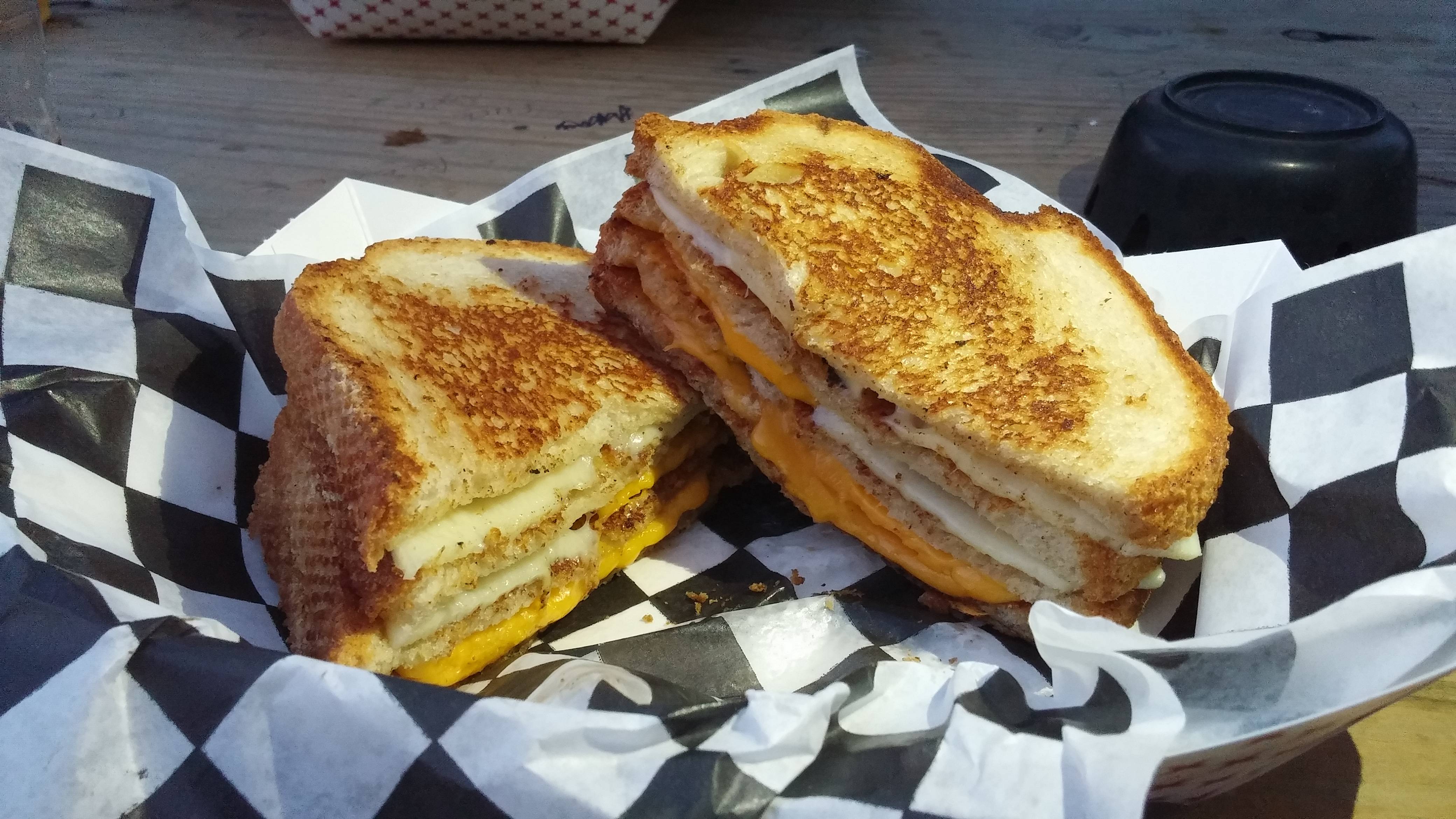 Triple decker from Moon Tower in Houston, TX named "Cheezus Crust Almighty" | Scrolller