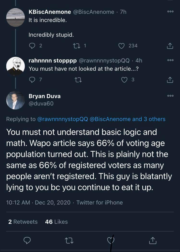 Trump retweets article with “simple math” that shows voter fraud. | Scrolller