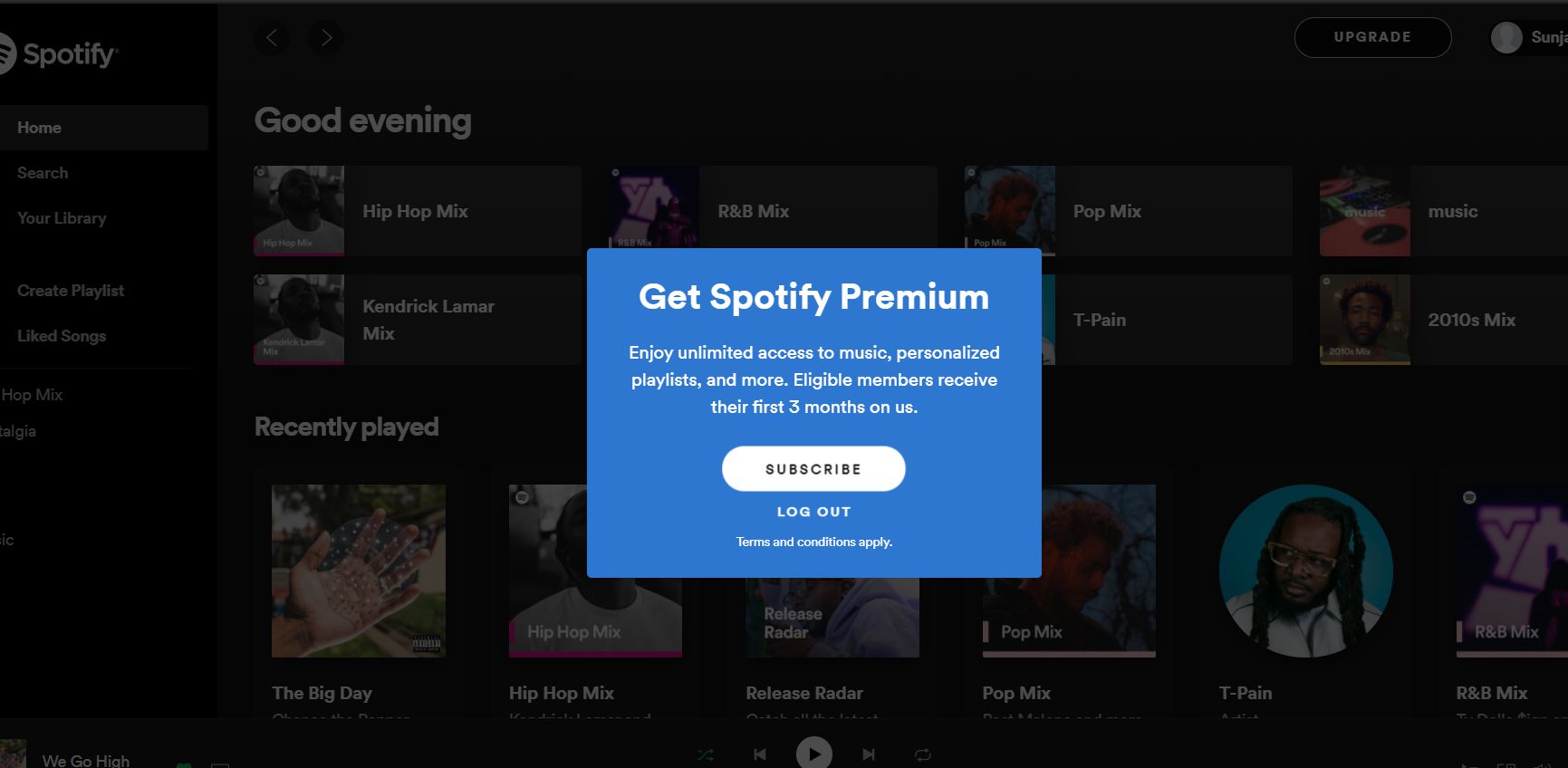 Trying To Use The Spotify Web Player After The Desktop App Doesnt Let Me Log In Scrolller