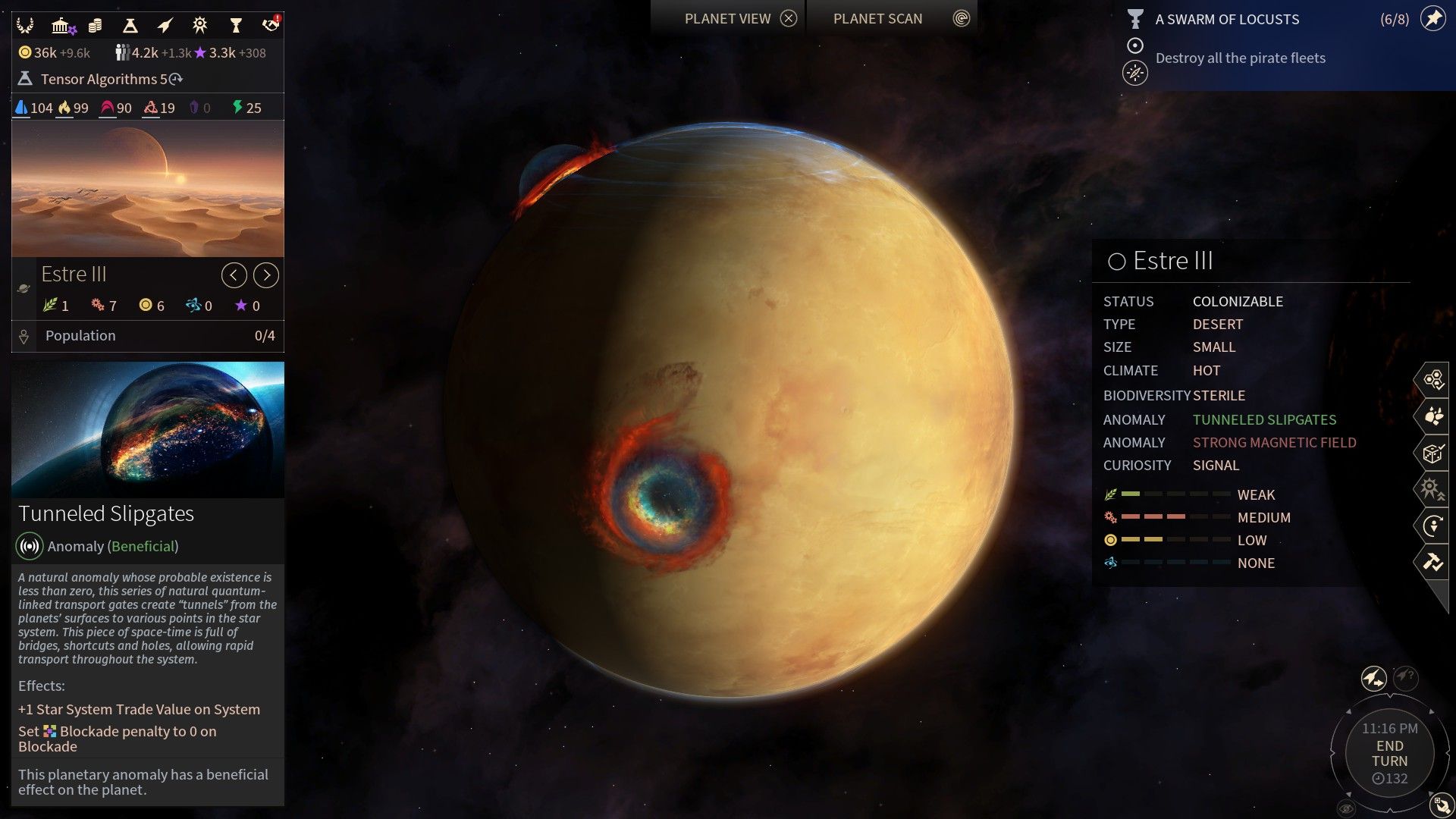 Tunneled Slipgate anomaly makes this Desert Planet look like a Death Star | Scrolller