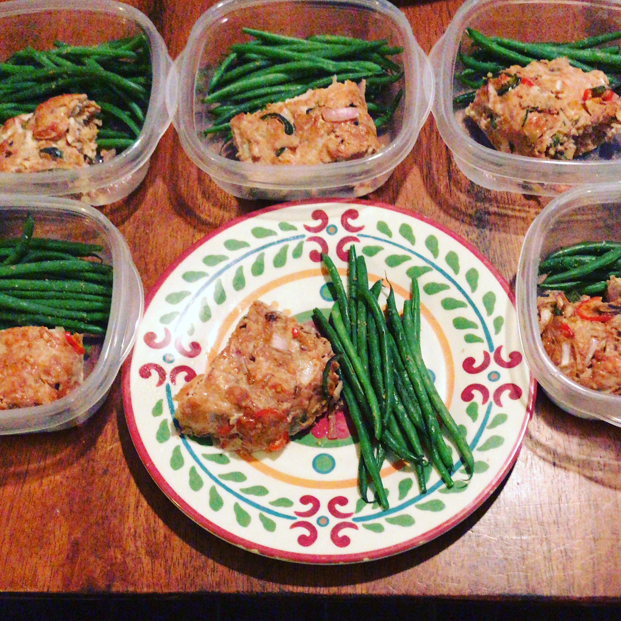 Turkey meatloaf and green beans for meal prep. | Scrolller